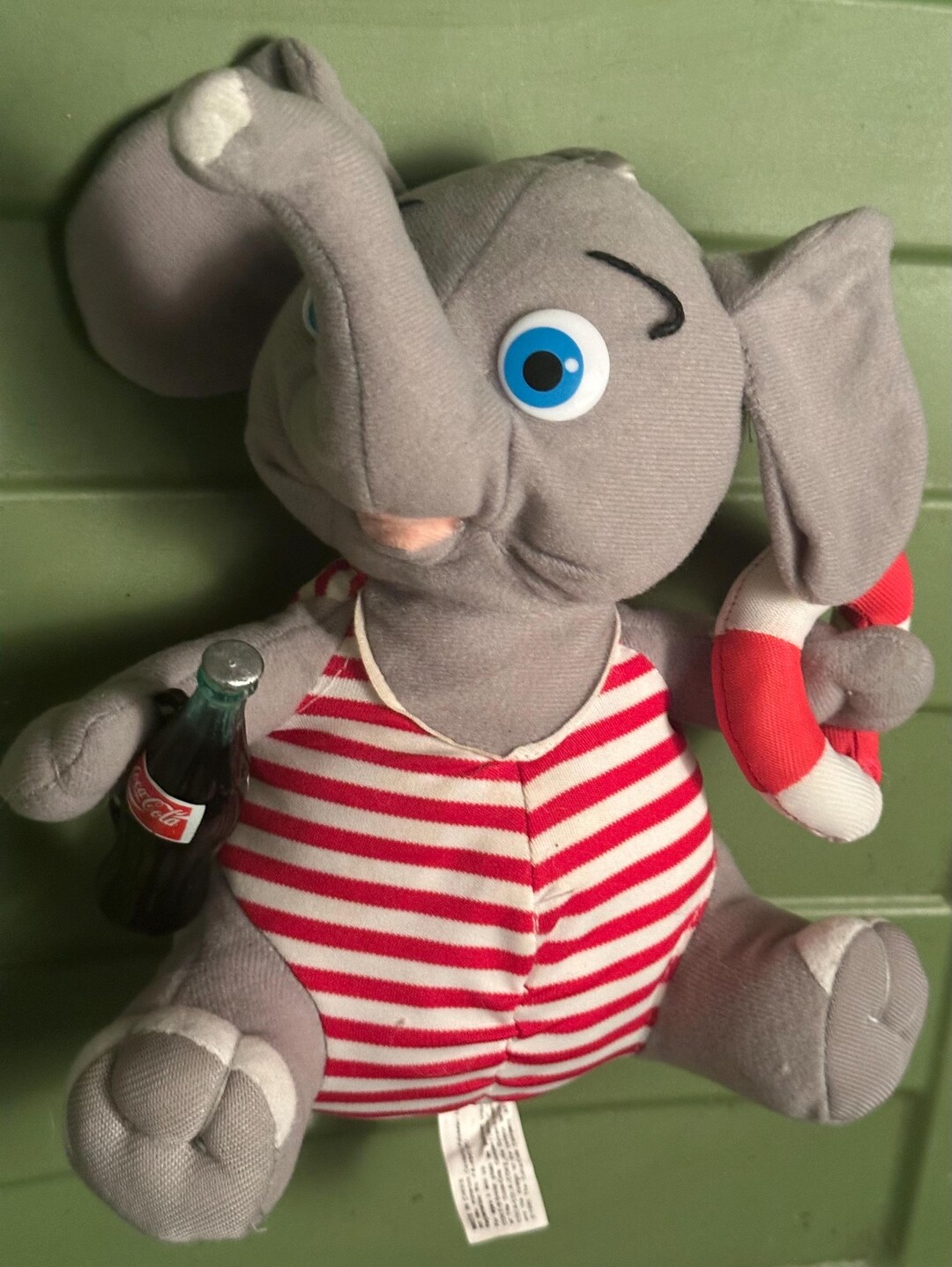 Vintage 1993 Coca Cola Elephant Lifeguard Plush Toy W/coke Bottle 12 ...