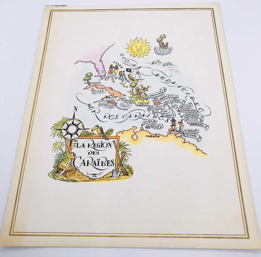 Rare Vtg Pan Am Airlines Menu Caribbean Lg 1st Class Maxim’s PRESIDENT ...