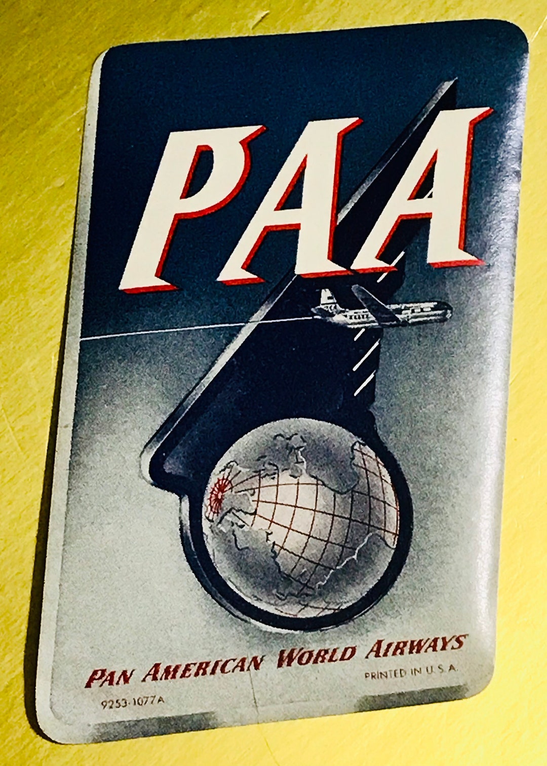 Vintage Pan Am Airlines PAA Pan American World Airways Luggage Tag ...