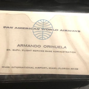 Pan Am Airlines Pan American World Airways Sr. Flight Service Admin ...