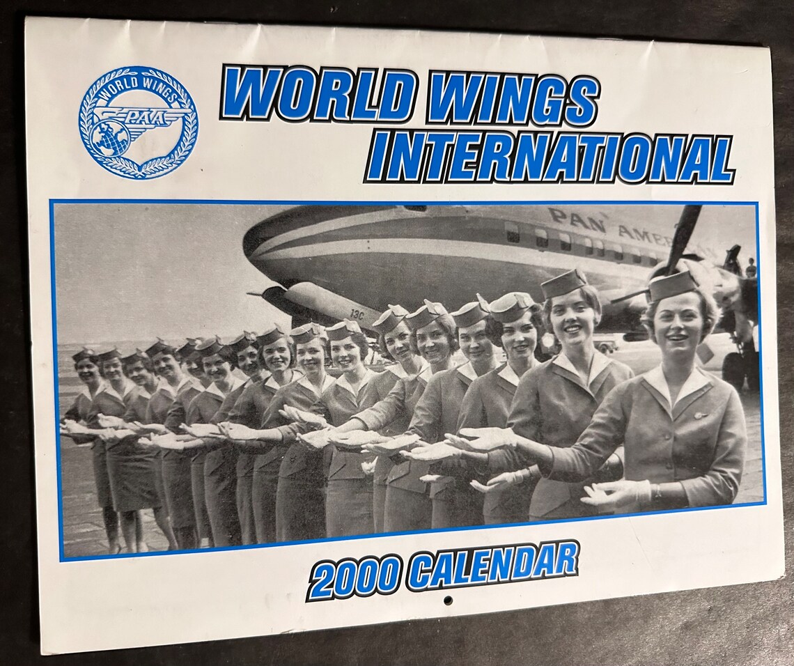 Pan Am Airlines Flight Attendant Stewardess Pan Am World Wings Calendar ...