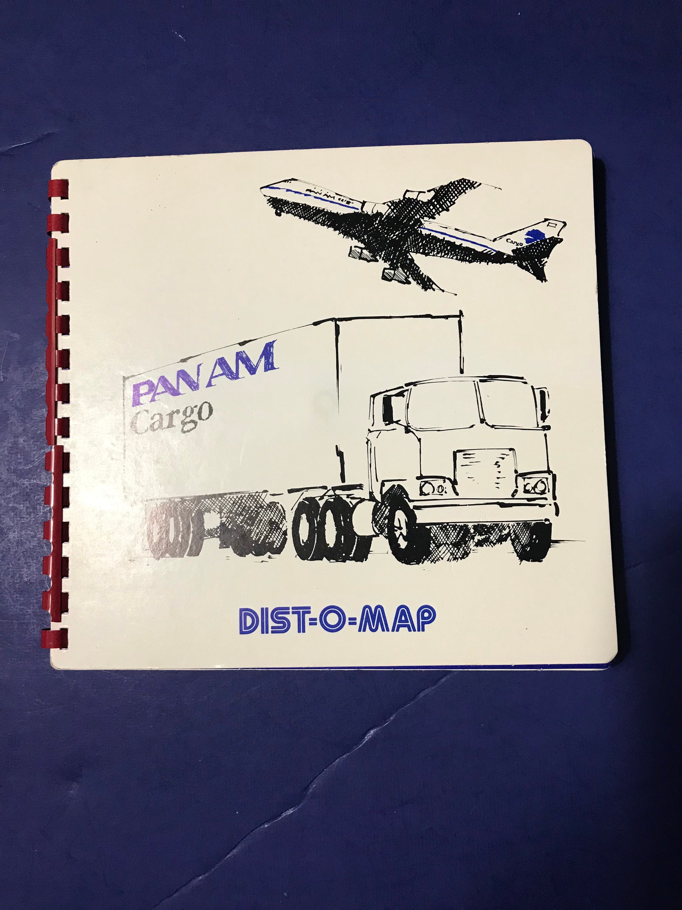 Vintage Pan Am CARGO Airlines Dist-o-map Scarce United States Map ...