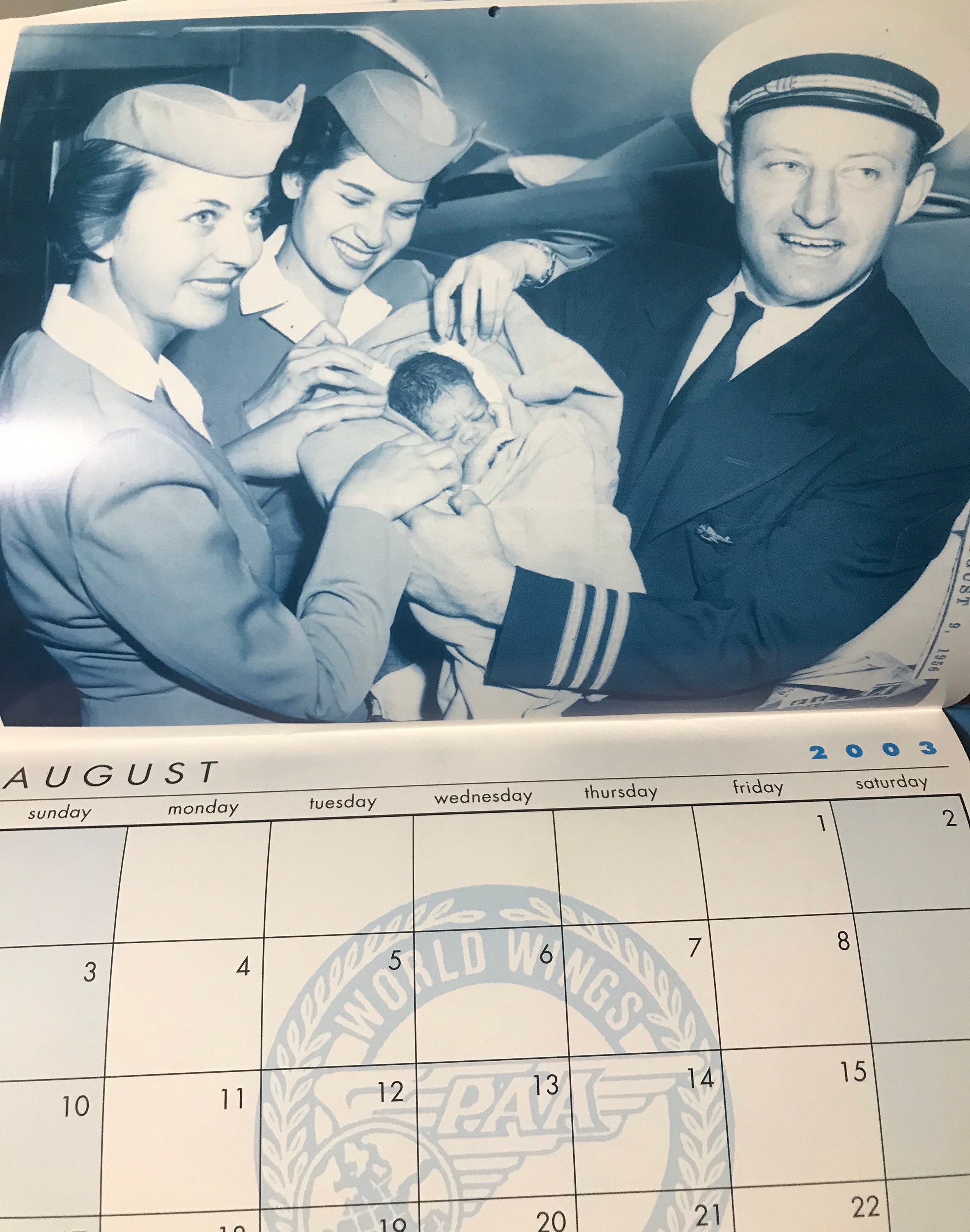Pan Am Airlines Flight Attendant Stewardess Pan Am World Wings Calendar ...