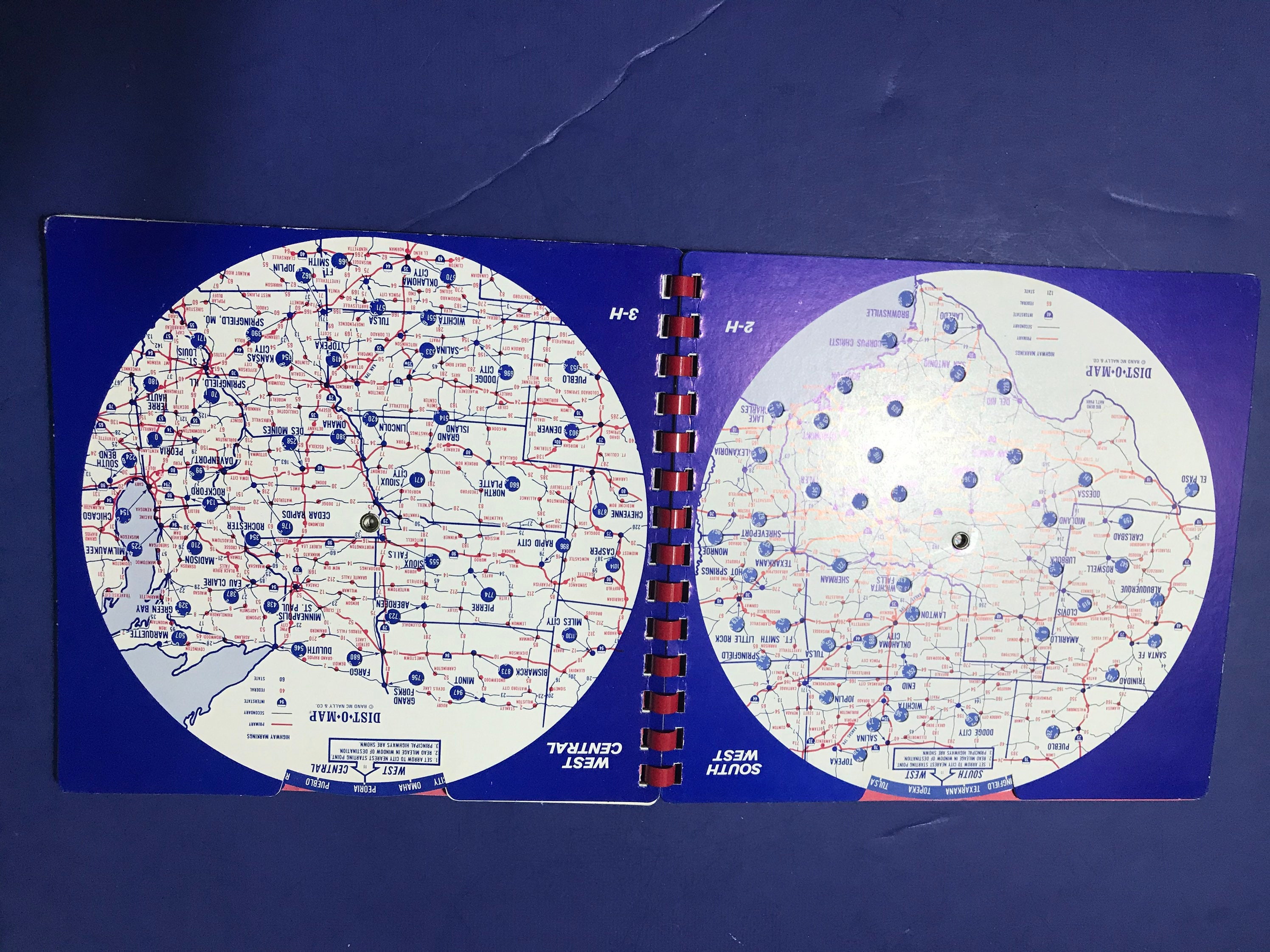 Vintage Pan Am CARGO Airlines Dist-o-map Scarce United States Map ...