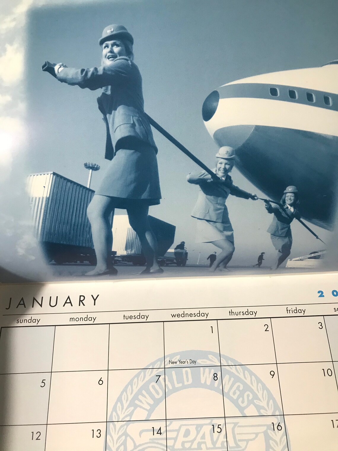 Pan Am Airlines Flight Attendant Stewardess Pan Am World Wings Calendar ...