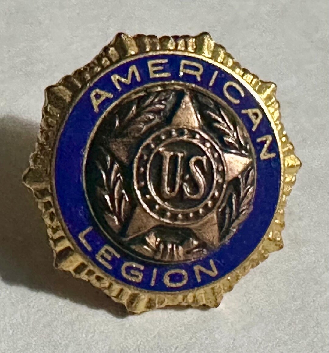 Vintage U.S. American Legion Lapel Pin Tie Tac Gold Plated Enamel - Etsy