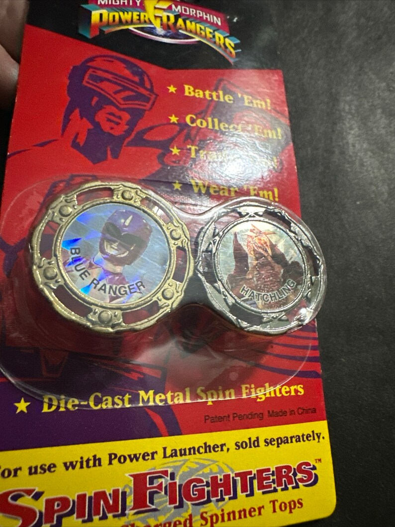 1993 Bandai Mighty Morphin Power Rangers Spin Fighters Hatchling & Blue ...