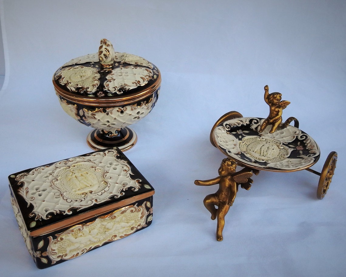 Vintage Rare Antique Cesello Greek Revival Ormolu Gilded | Etsy