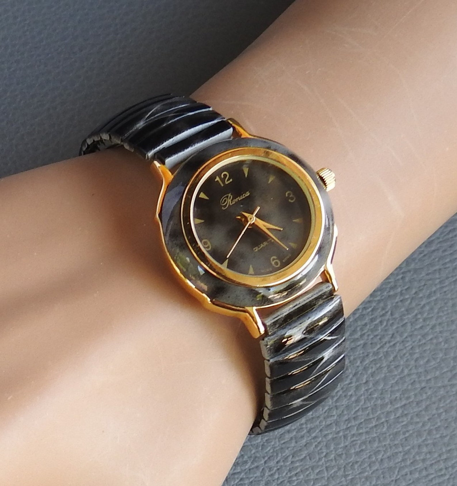 Vintage Ronica Ladies Quartz Wrist Watch with Obsidian / | Etsy