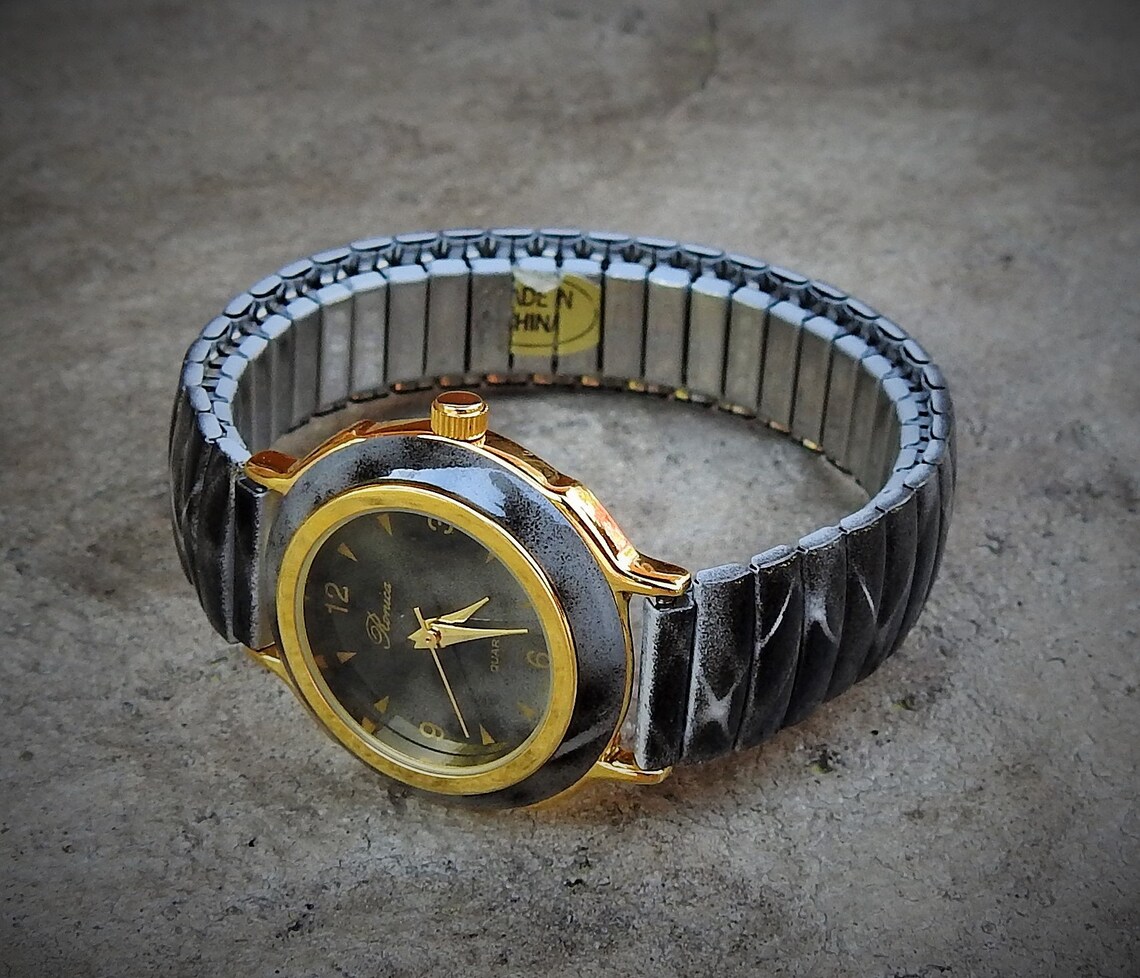 Vintage Ronica Ladies Quartz Wrist Watch with Obsidian / | Etsy