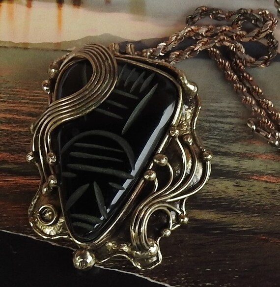 Vintage IXEL Brutalist Large Tribal Art Nouveau Art D… - Gem