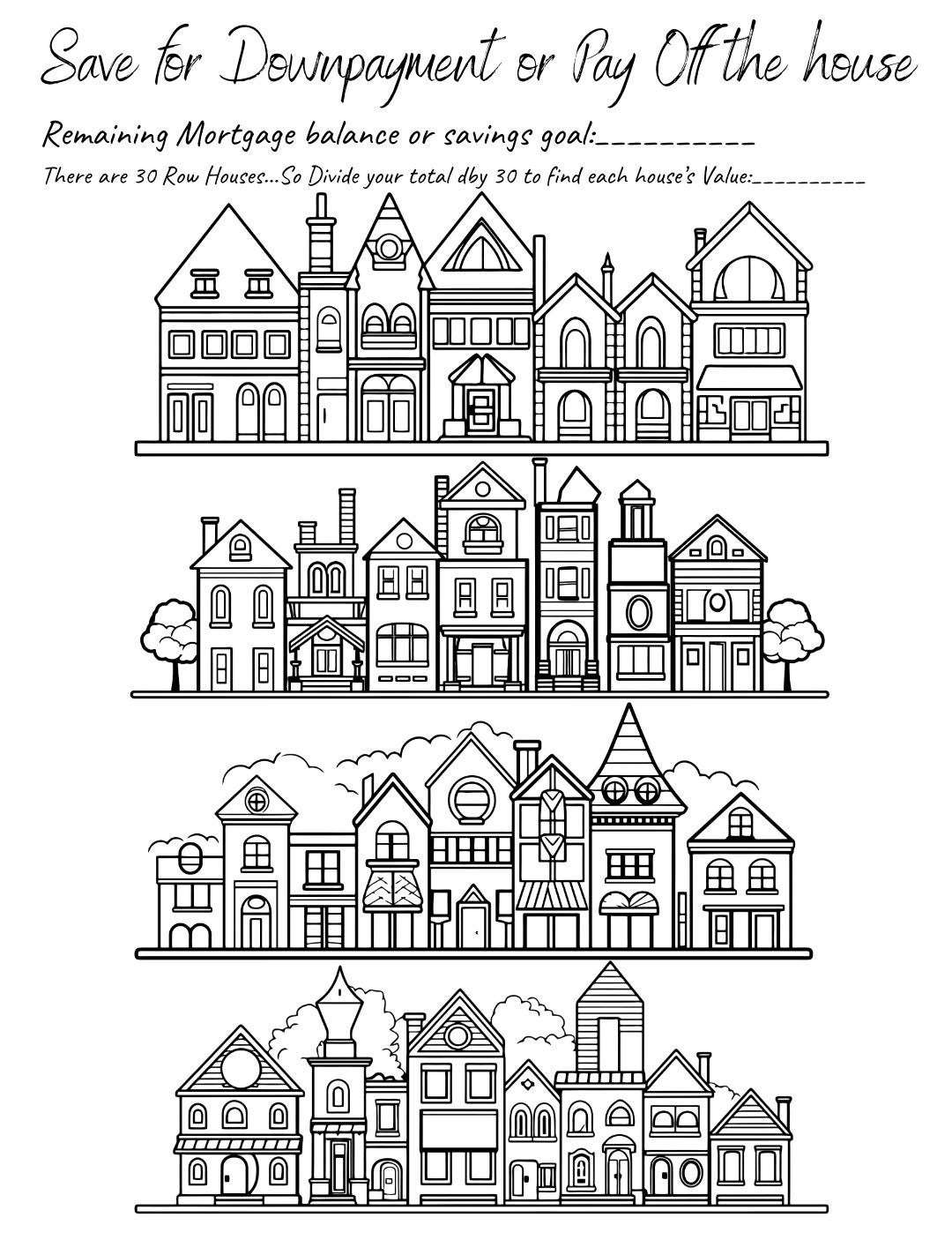 Pay off the House Tracker | Downpayment Tracker | Savings Tracker ...