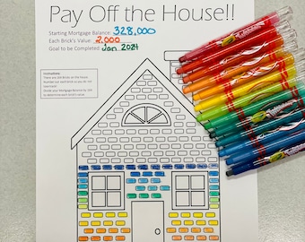 Pay off the House Tracker Savings Tracker House Tracker - Etsy
