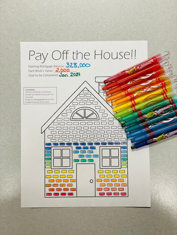Pay off the House Tracker Savings Tracker House Tracker - Etsy