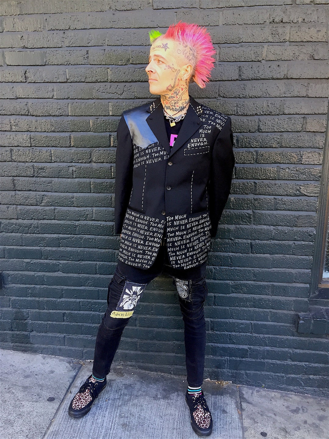 Punk Suit Jacket, Too Much is Never Enough, Mens Size 38 M - Etsy