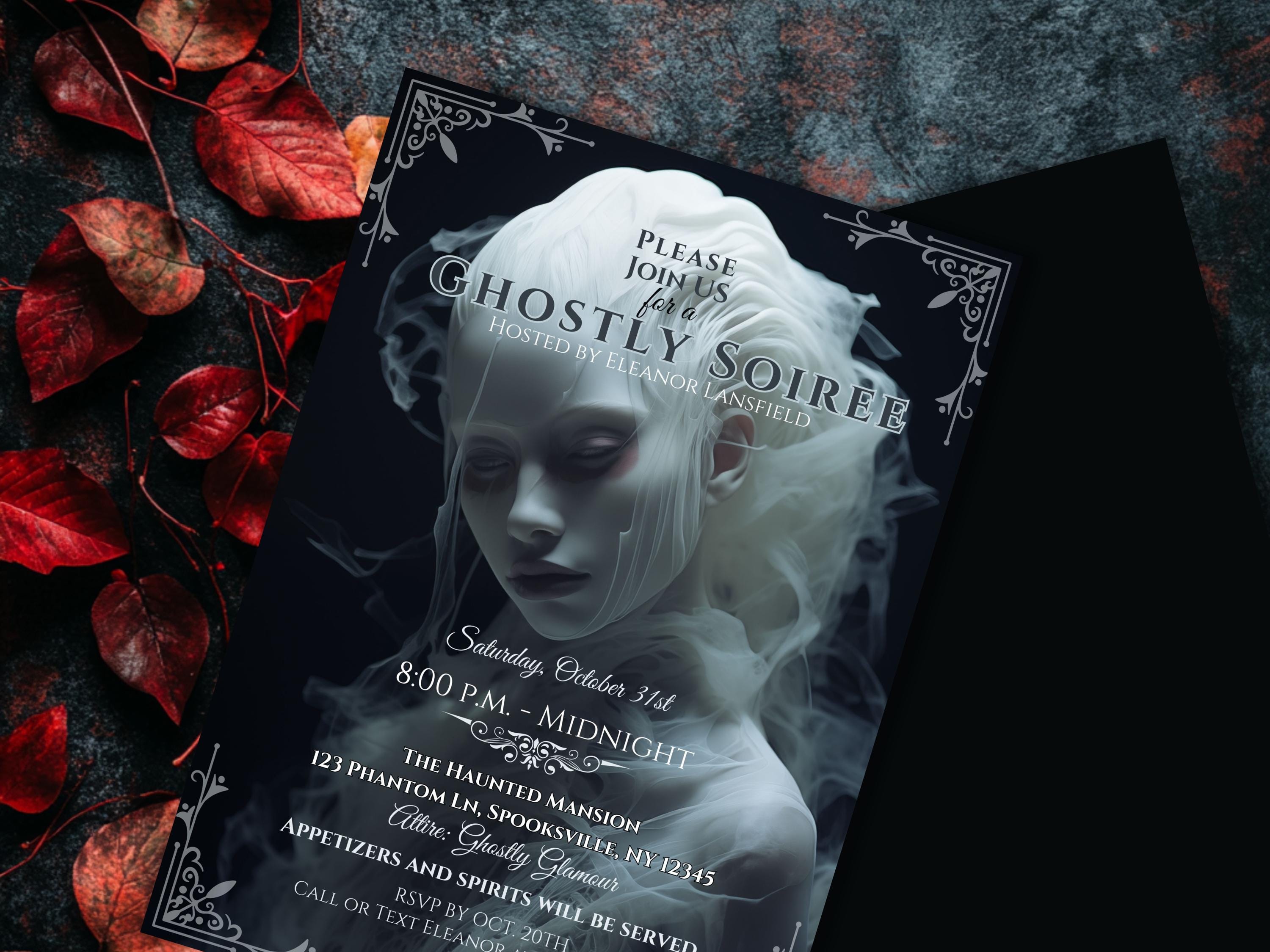 Ghost Invitation Mobile Ghost Invite Printable Halloween Ghost Party ...