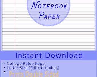 Printable Lined Paper Printable Double-sided Lined Paper Printable ...