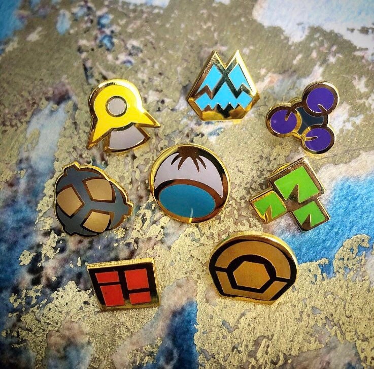 Framed Collection Complete Pokemon Badges - Etsy