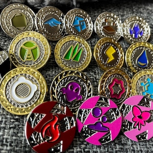 Complete 18 Gym Badges Paldea Scarlet & Violet Exclusively Made Enamel ...