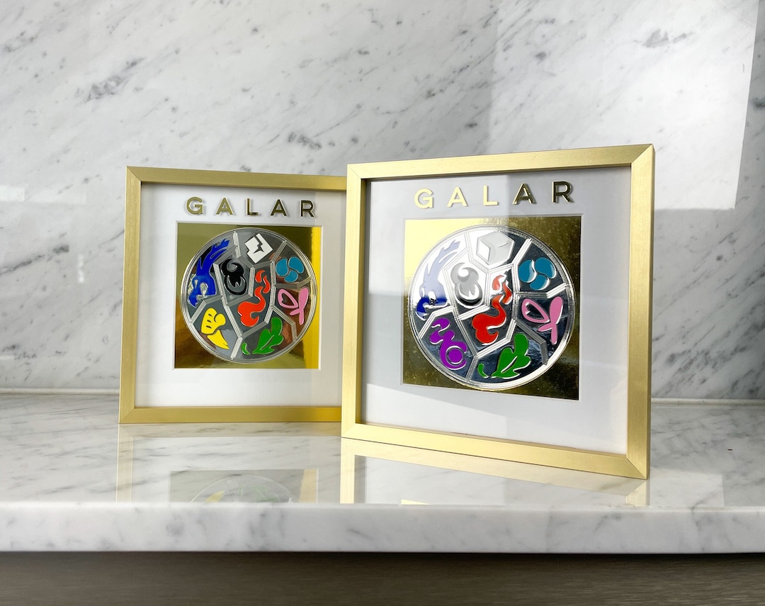 Galar Pokemon Sword and Shield Gym Badge in Gold and Silver Medal Form ...