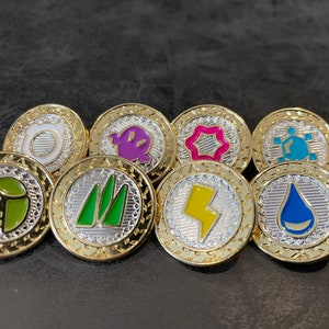 Complete 18 Gym Badges Paldea Scarlet & Violet Exclusively Made Enamel ...