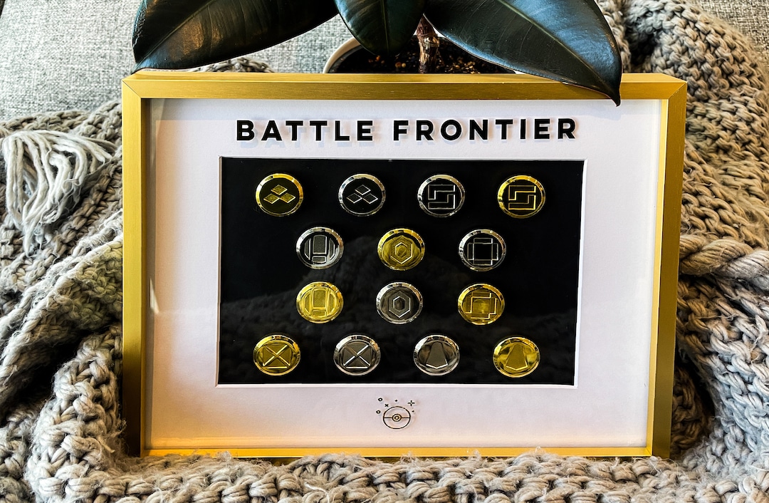 Framed Complete 14 Hoenn Battle Frontier Brains Pokemon Gym Symbol ...