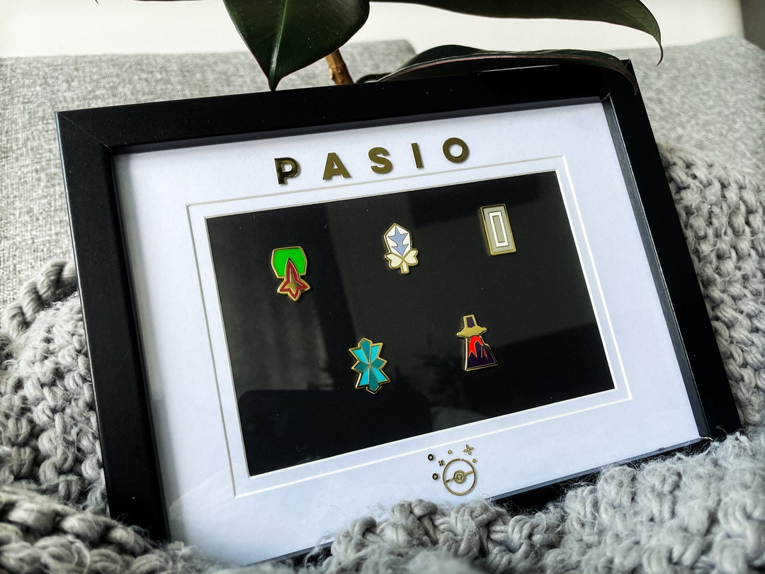 Complete Set of 5 Masters Gold-metal Enamel Pokemon Pasio-region Gym ...