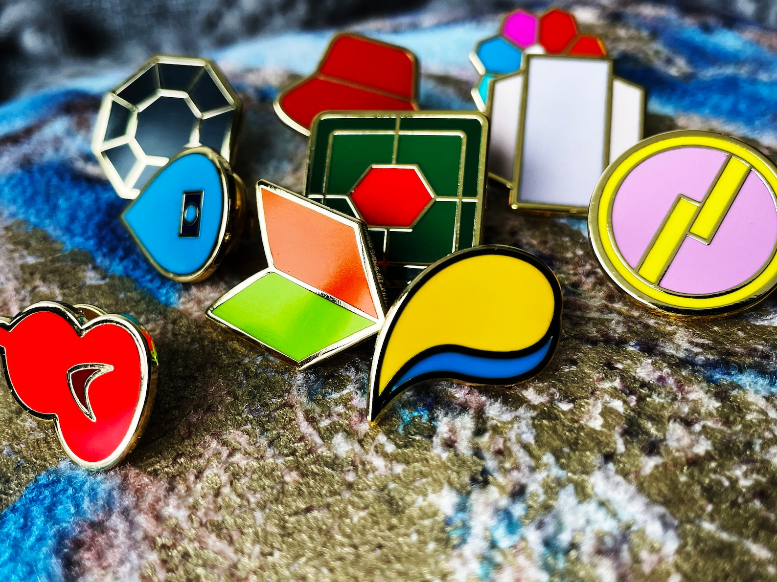 Complete Gary Oak Kanto Rival Pokemon Gym Badge Set of 10 Anime ...