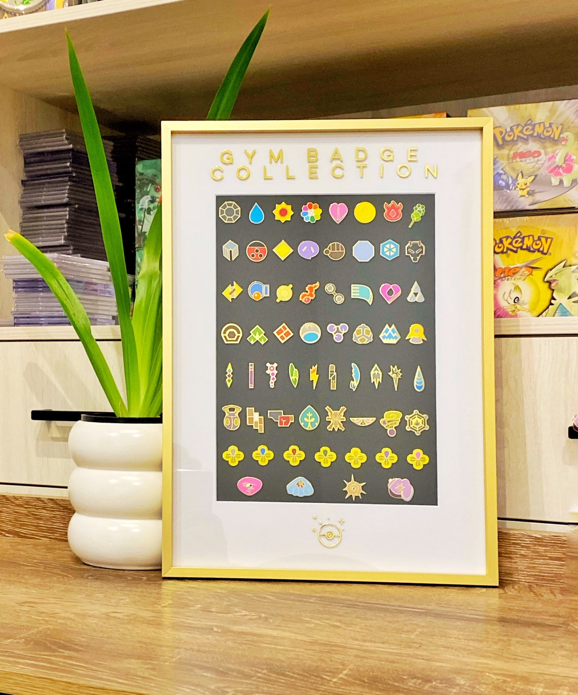 Framed Collection Complete Pokemon Badges - Etsy