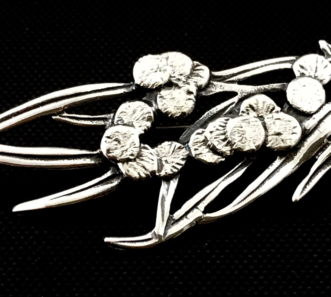 Wattle Brooch- Solid Sterling Silver 55mm Aussie Gift, Australian ...