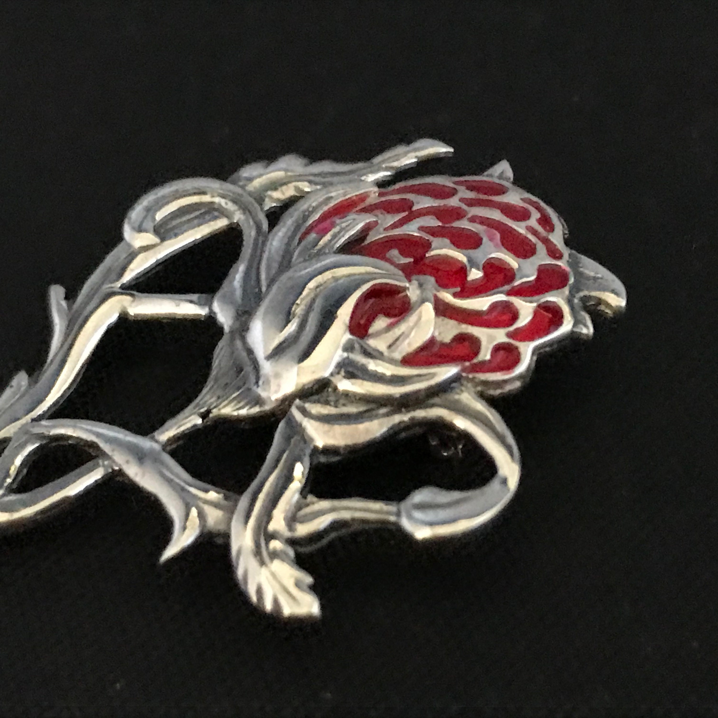 Large Waratah Brooch Sterling Silver Cold Fill Enamel - Etsy Australia