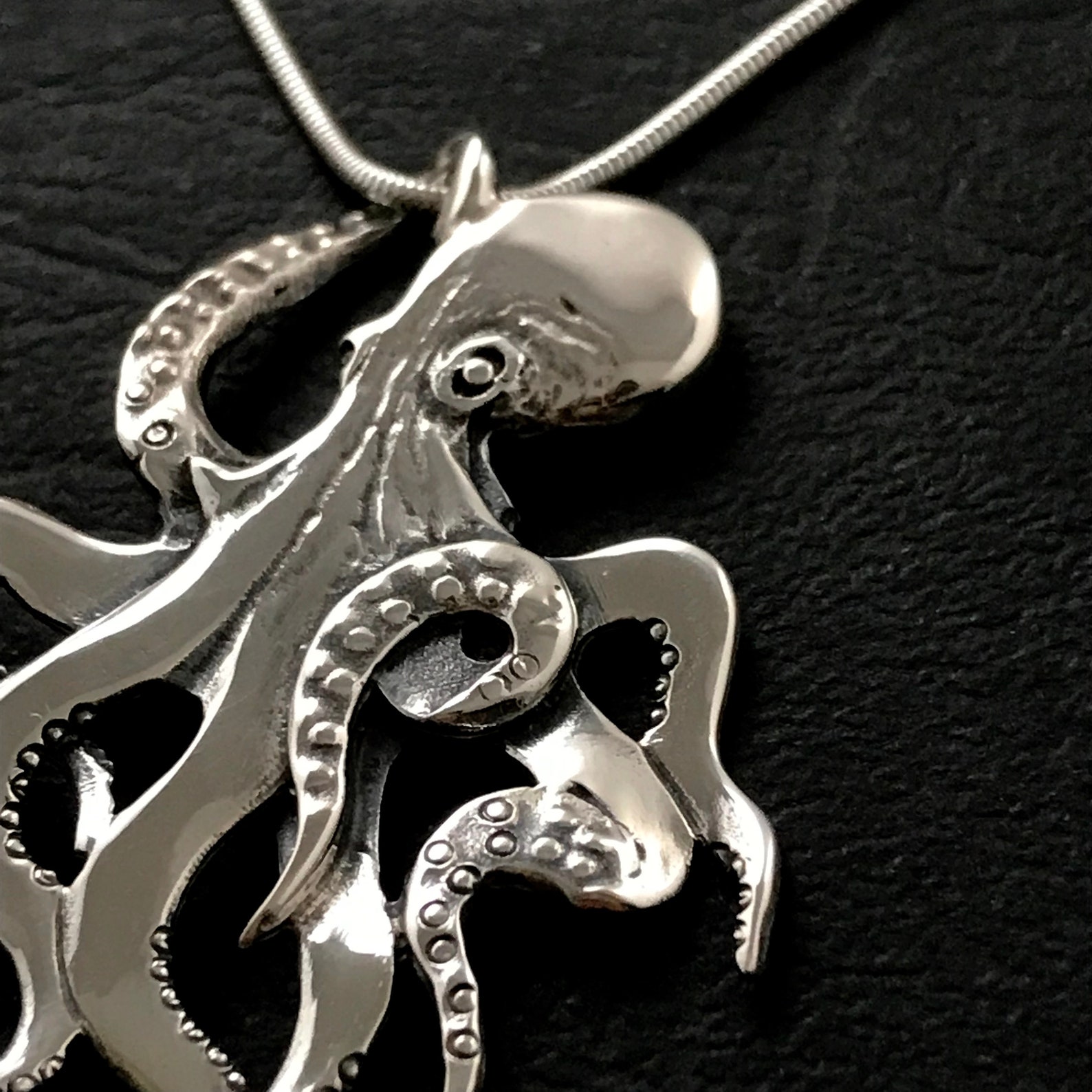 Octopus Pendant- Sterling Silver - Etsy