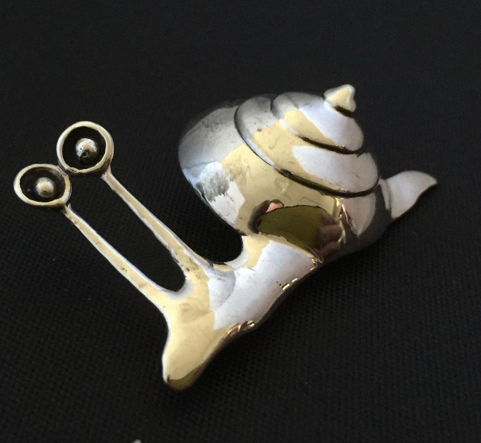 Snail Brooch Large Fun Snail in Solid Sterling Silver - Etsy