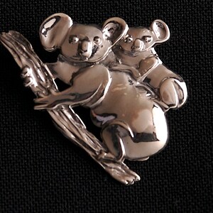 Koala Brooch Sterling Silver 35mm - Etsy Australia