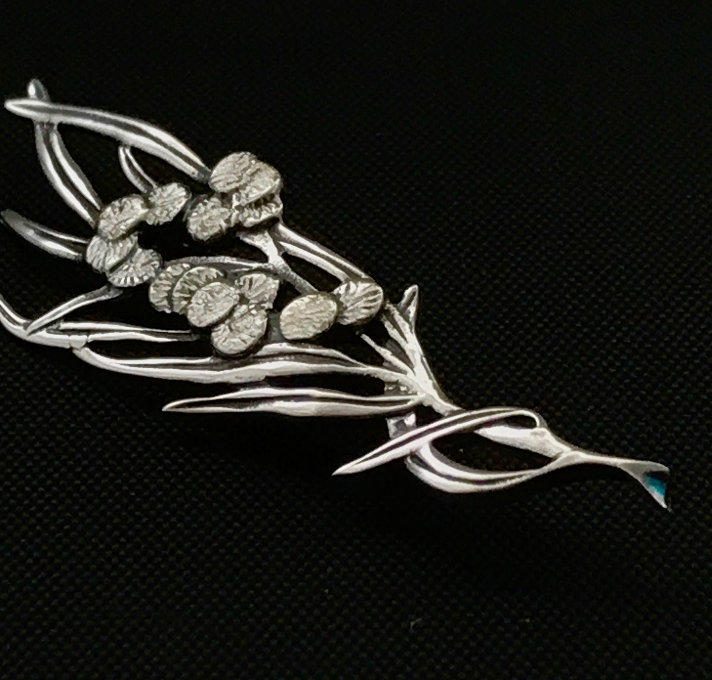 Wattle Brooch- Solid Sterling Silver 55mm Aussie Gift, Australian ...