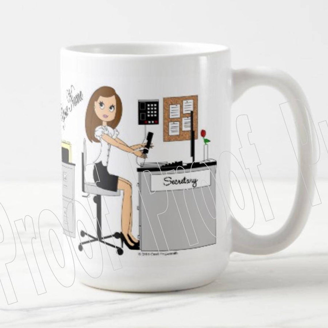 Secretary Mugs Female Brunette Blonde Black Hair Auburn | Etsy