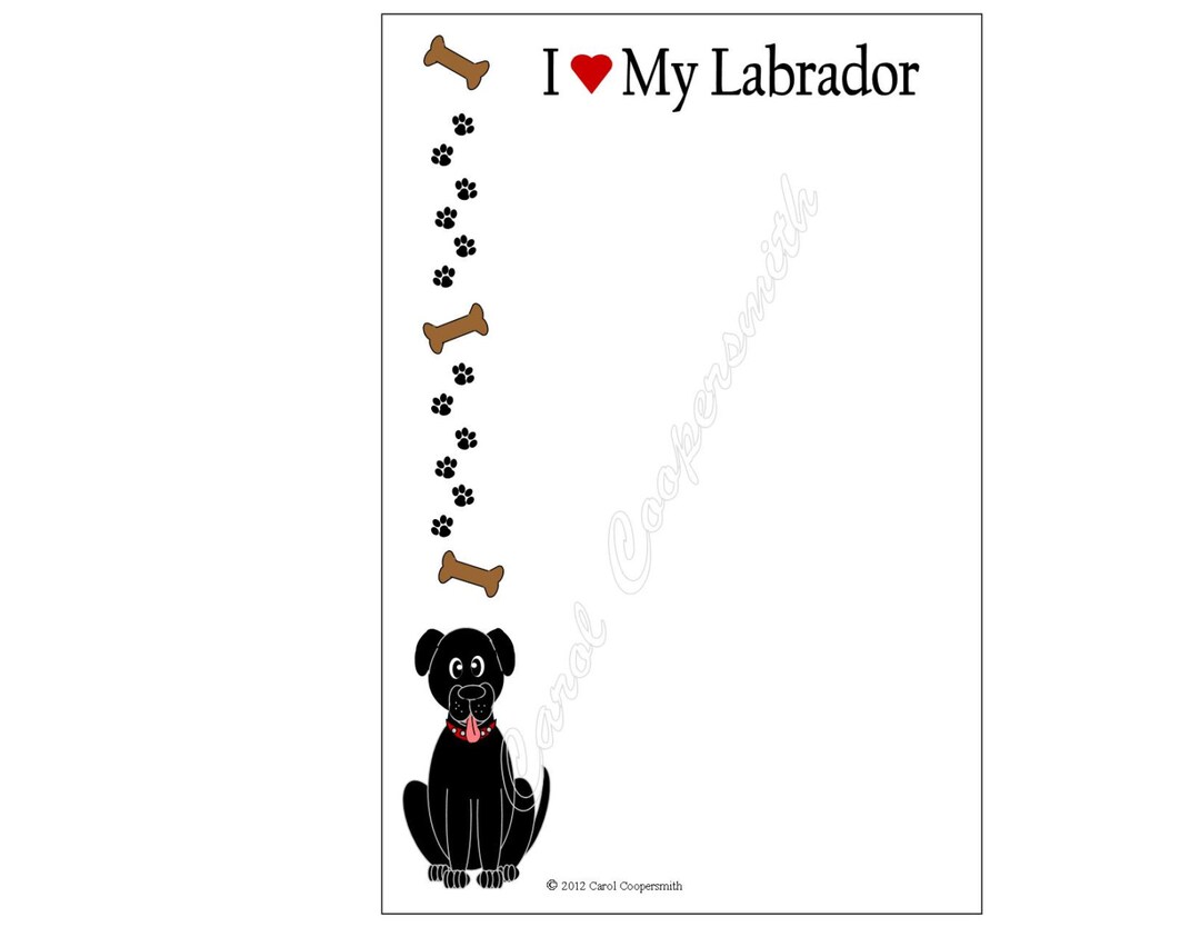 I Love My Labrador Notepads Black Lab Personalizado - Etsy España