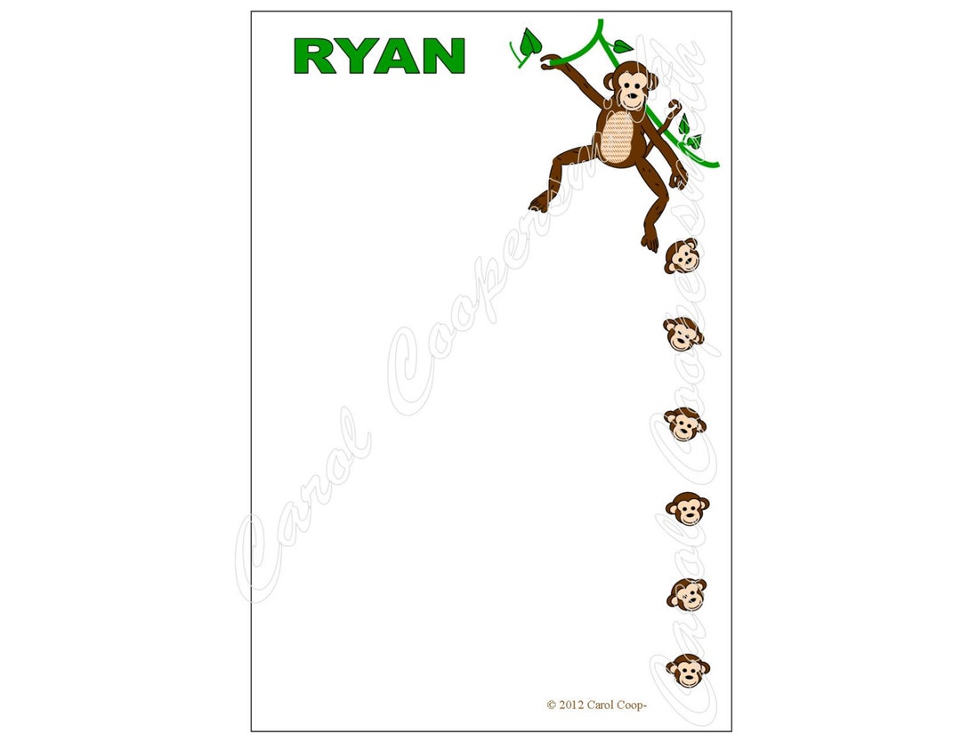 Monkey Boy Notepads. Personalized - Etsy