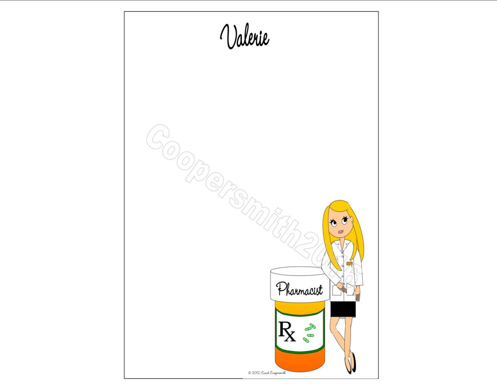 Pharmacist Notepads Women Personalized Brunette Blonde | Etsy