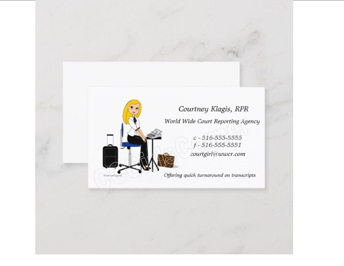 Court Reporter Business Cards - Etsy