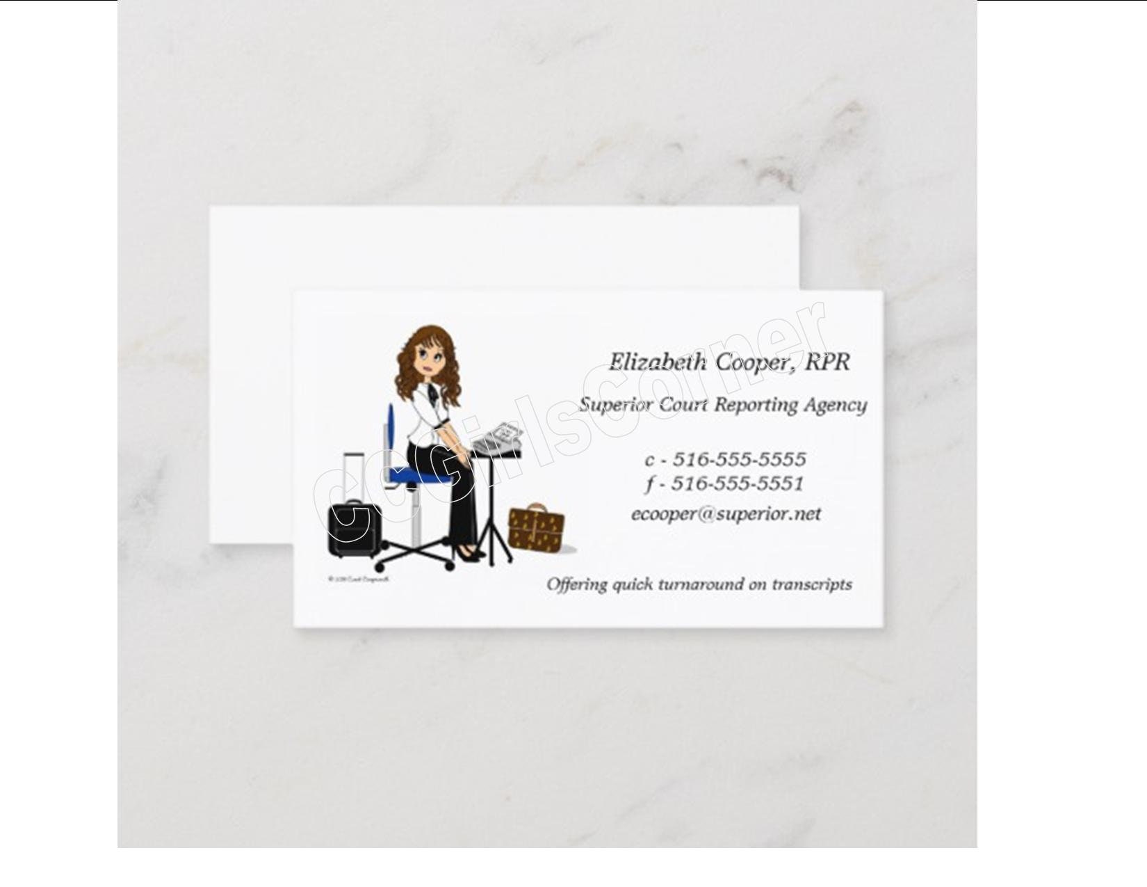 Court Reporter Business Cards | Etsy