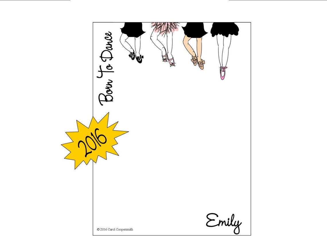 Notepad Born to Dance Dance Notepads Personalized - Etsy