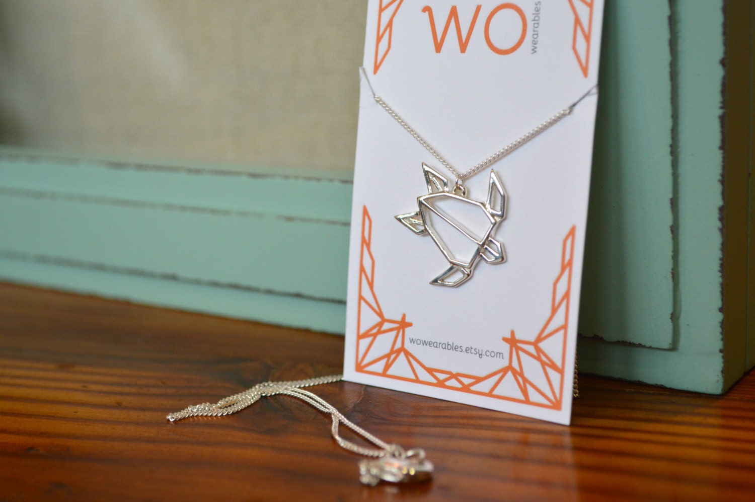 Sea Turtle Origami Necklace - Geometric Animal Pendant - Polished Brass ...