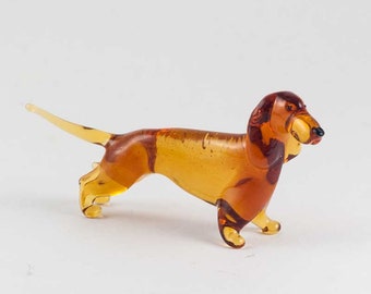 Glass dog figurine | Etsy
