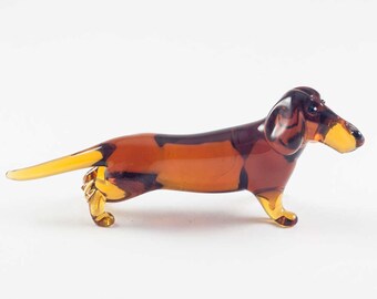 Glass dog figurine | Etsy