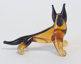 Glass dog figurine | Etsy