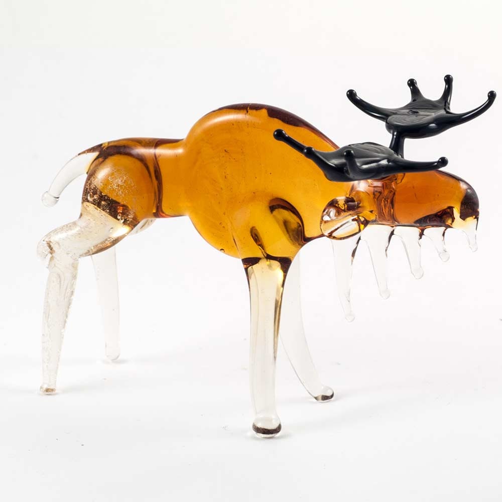 Glass Moose Figurine / Moose Miniature / Moose Collection / | Etsy