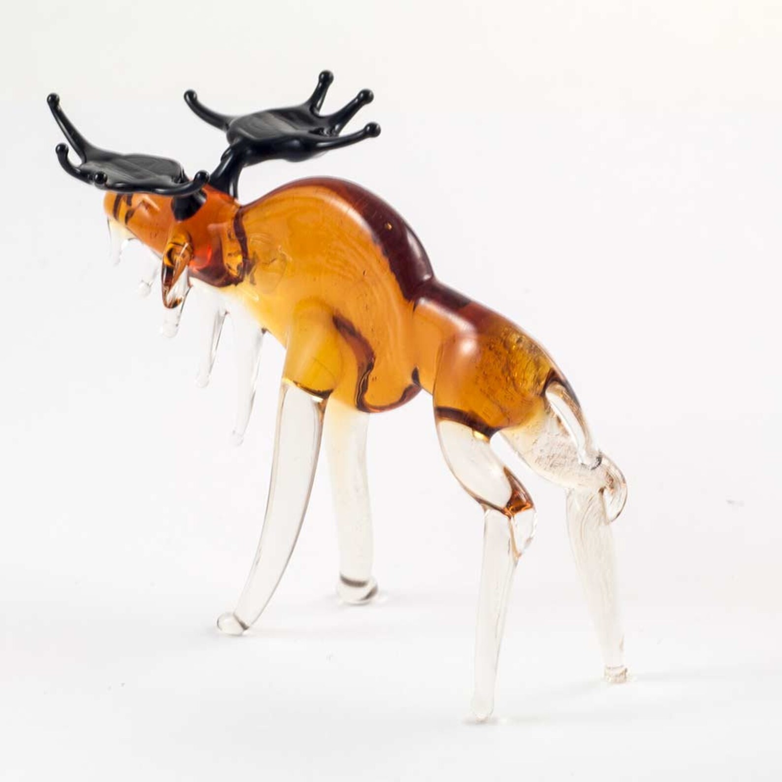 Glass Moose Figurine / Moose Miniature / Moose Collection / | Etsy