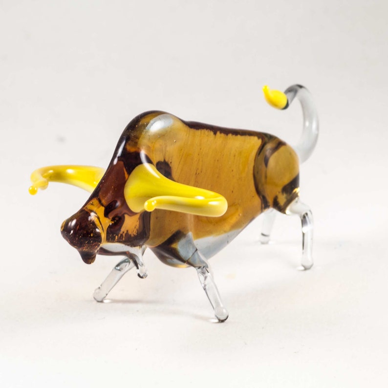 Glass Bull Figurine Blown Glass Bull Bull Figurine | Etsy