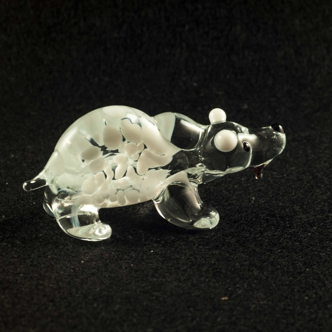 Glass Polar Bear Figurine Blown Glass Bear Glass Bear Etsy